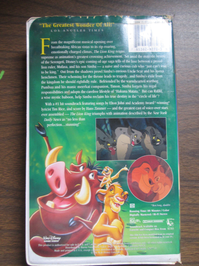 Walt Disney's The Lion King VHS 1995 – Fun Stuff Super Store