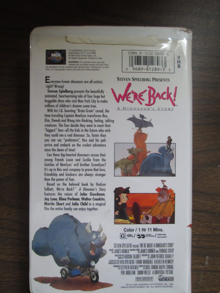 We're Back A Dinosaur's Story VHS 1993 – Fun Stuff Super Store