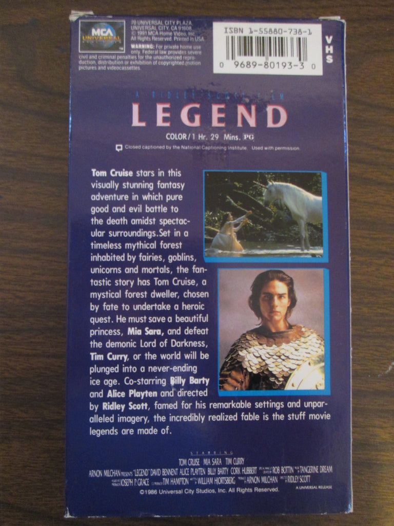 Legend Movie starring Tom Cruse VHS 1986 – Fun Stuff Super Store