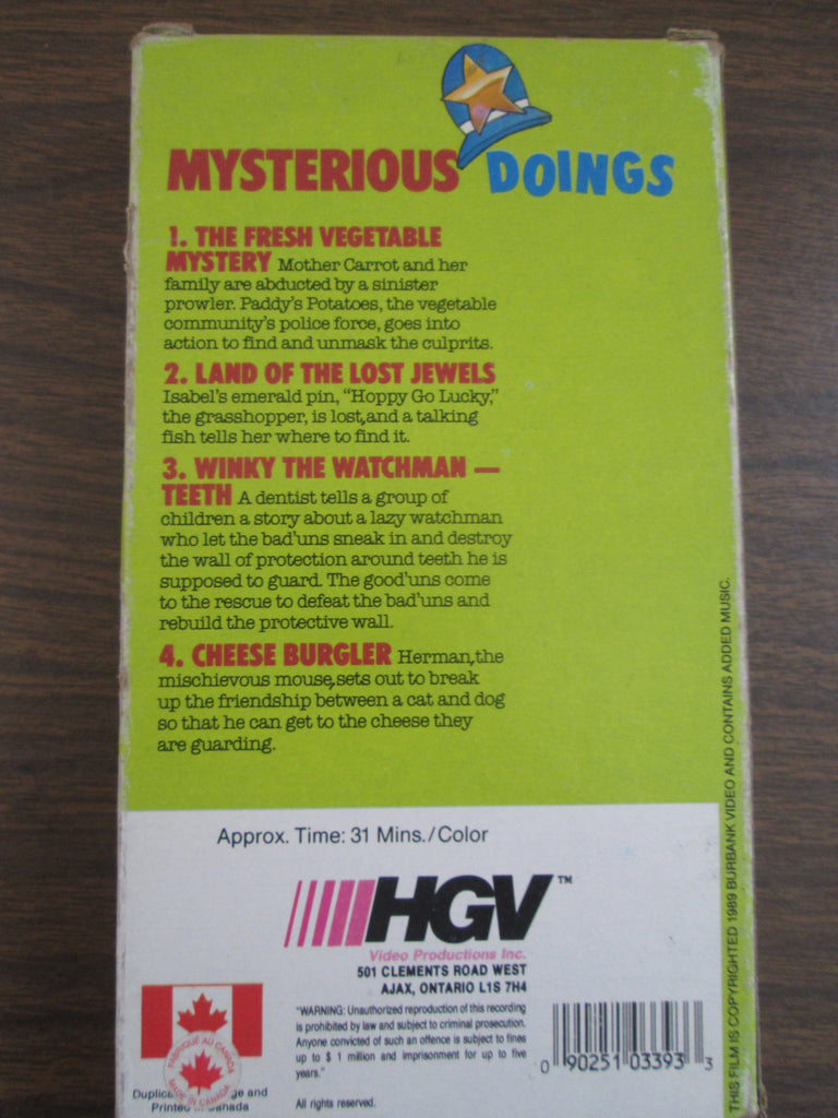 Mysterious Doings VHS 1989 Rare – Fun Stuff Super Store