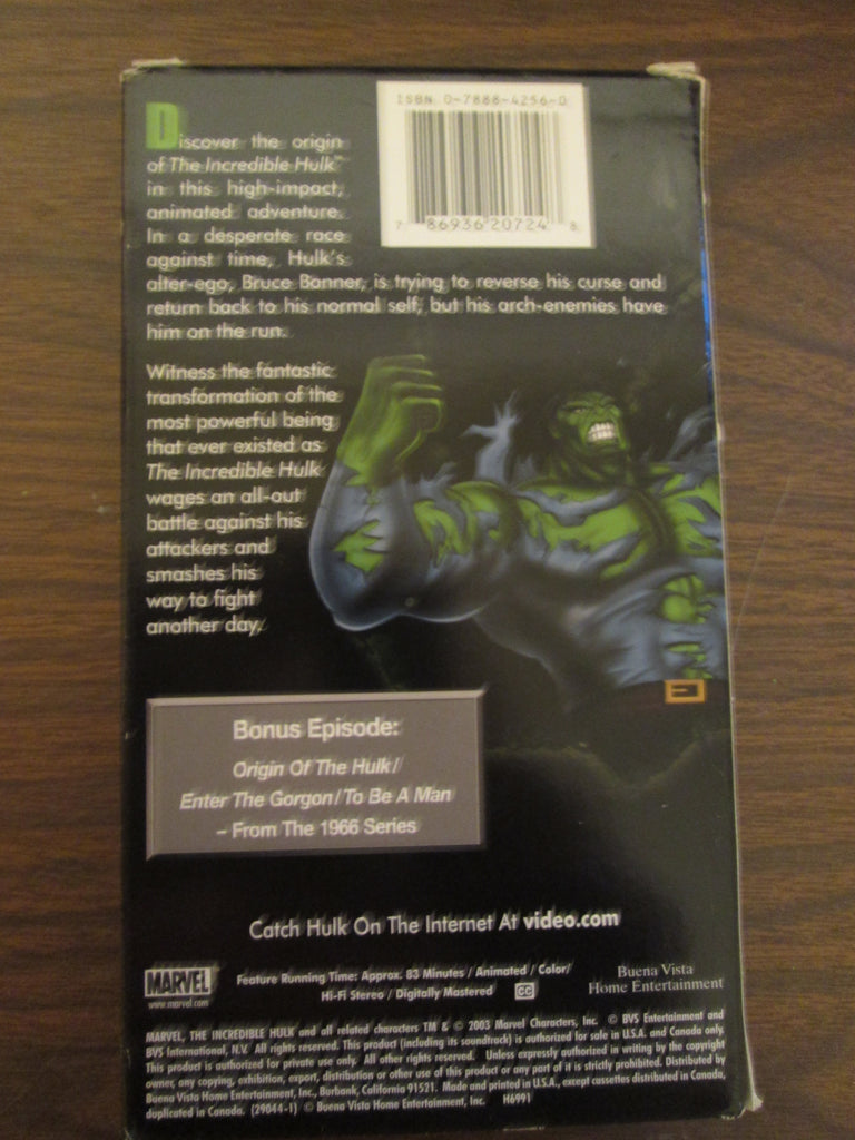 Incredible Hulk Marvel Animated VHS 2003 – Fun Stuff Super Store