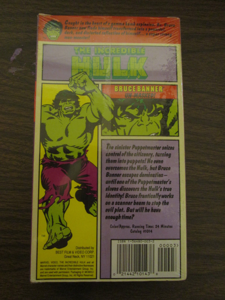 Incredible Hulk Marvel Bruce Banner Unmasked Sealed VHS 1991 – Fun ...