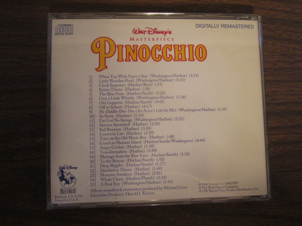 Pinocchio Motion Picture Soundtrack CD 1992 – Fun Stuff Super Store
