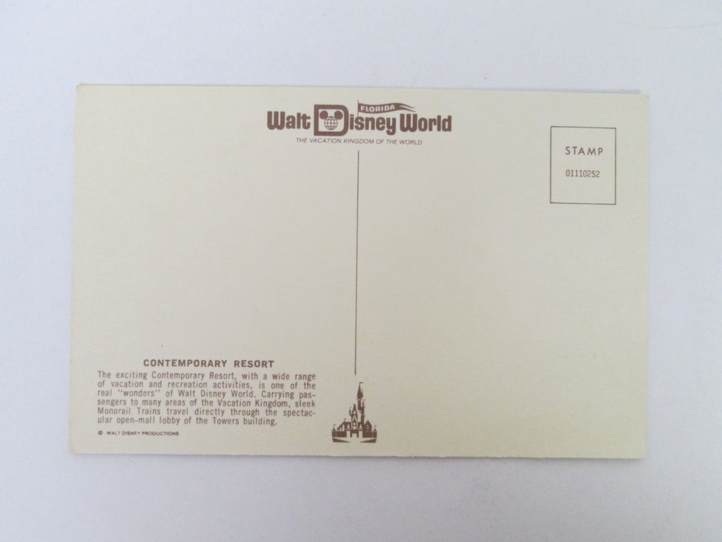 Vintage Disney Post Card Contemporary Resort – Fun Stuff Super Store