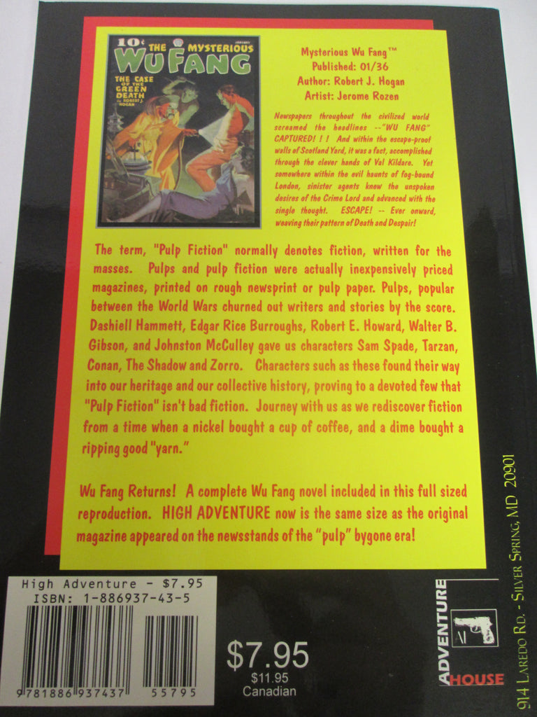 High Adventure The Mysterious Wu-Fang #55 Pulp Reprint PB – Fun Stuff ...