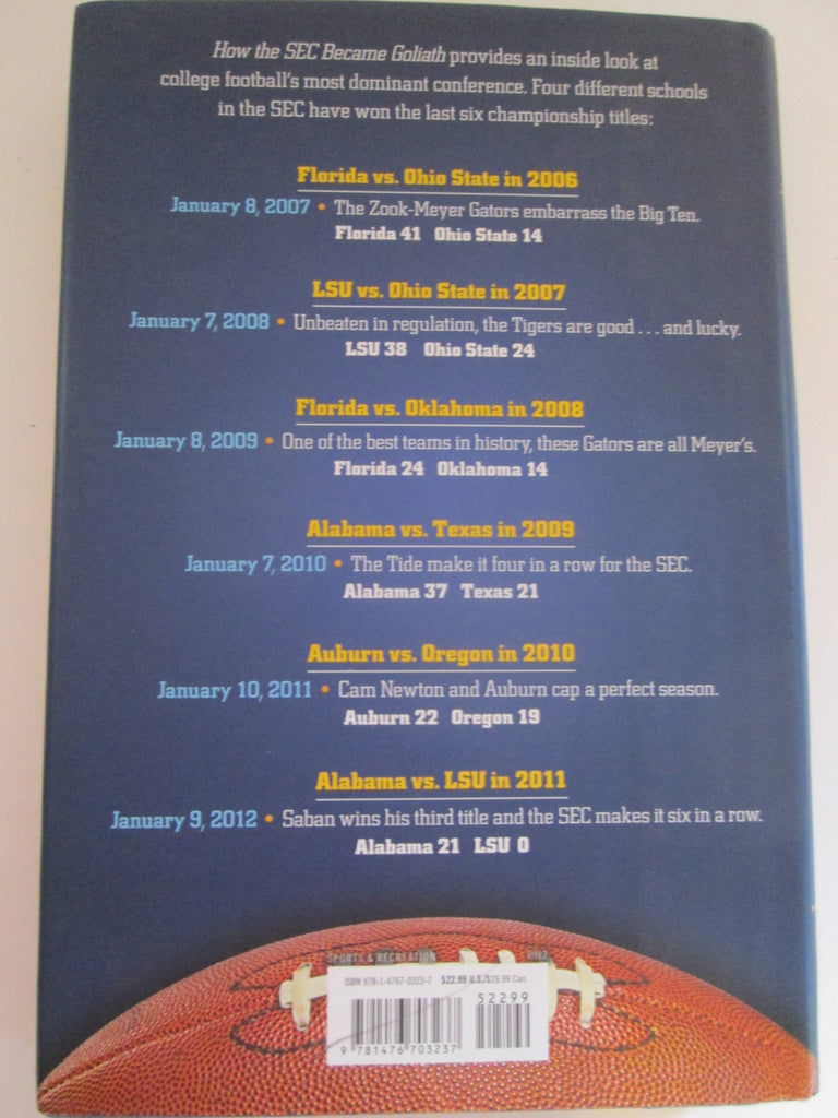 How the SEC Became Goliath by Ray Glier 2012 HC – Fun Stuff Super Store